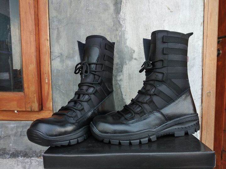 SEPATU SAFETY PRIA PDL BOOTS KERJA HITAM DINAS LAPANGAN | Lazada Indonesia