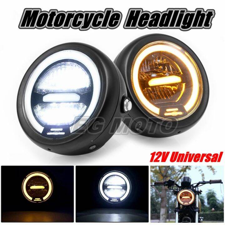 Motorcycle Led Headlight Universal Retro Motorcycle Headlamp Cafe Racer