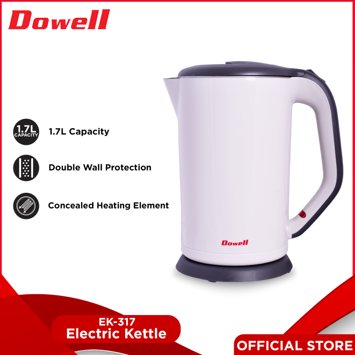 Dowell Electric Kettle EK-317 1.7L Water Double Wall protection ...