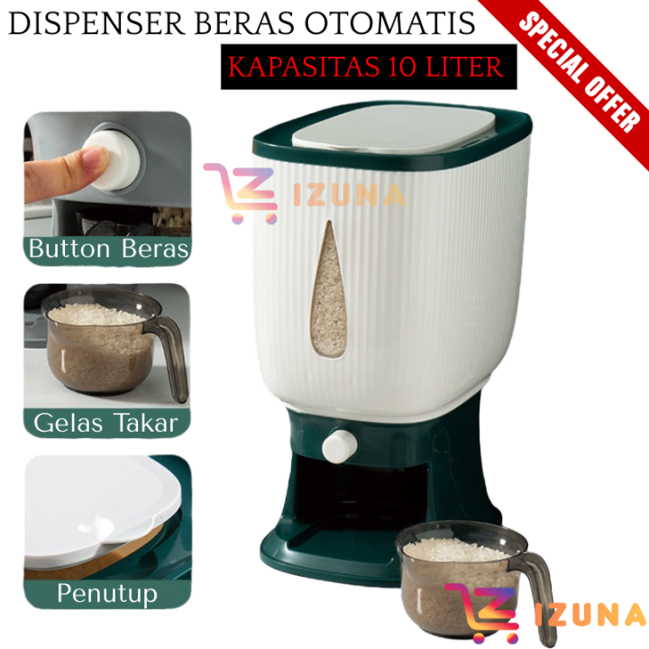 [IZUNA] DISPENSER BERAS 10 LITER / TEMPAT PENYIMPANAN BERAS / DISPENSER ...