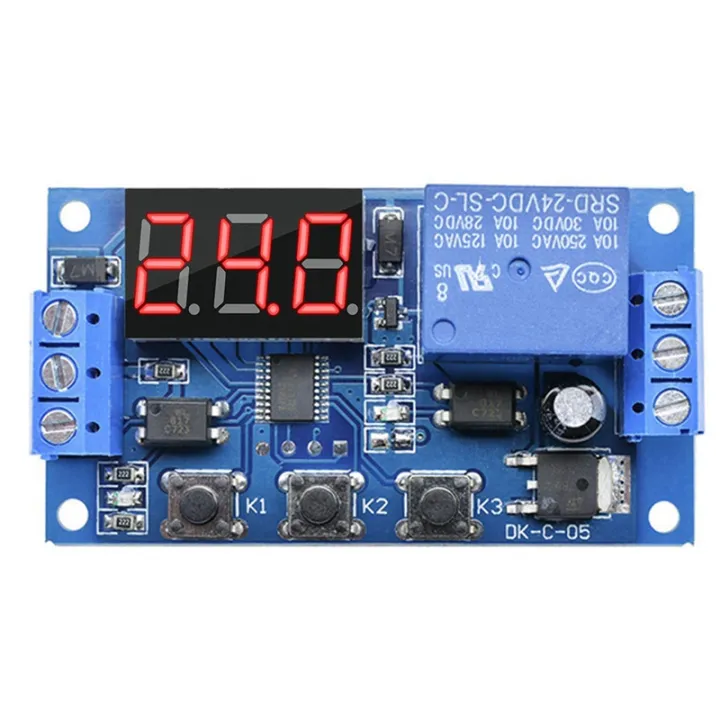 with Case 24V LED Display Automation Digital Delay Timer Control Switch Relay Module Relay Cycle ...