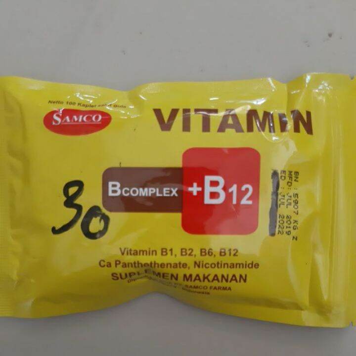 Vitamin B com Bcomplex BKOMPLEKS B12 B6 B1 B2 OBAT Daya Tahan Tubuh ...