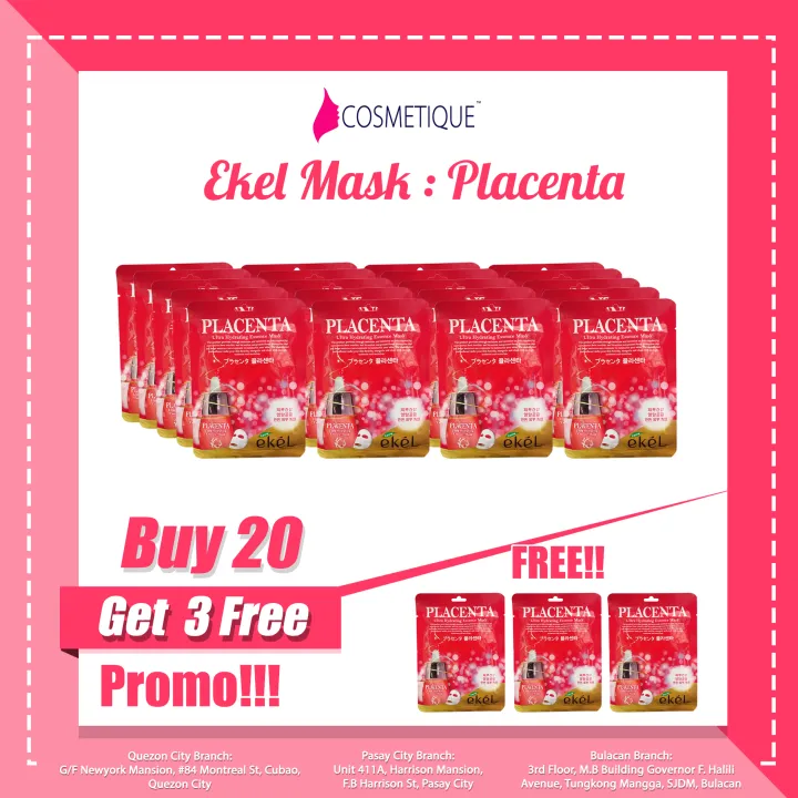 (Buy 20 get 3 Free ) Ekel Mask Placenta Ultra Hydrating Essence Mask ...