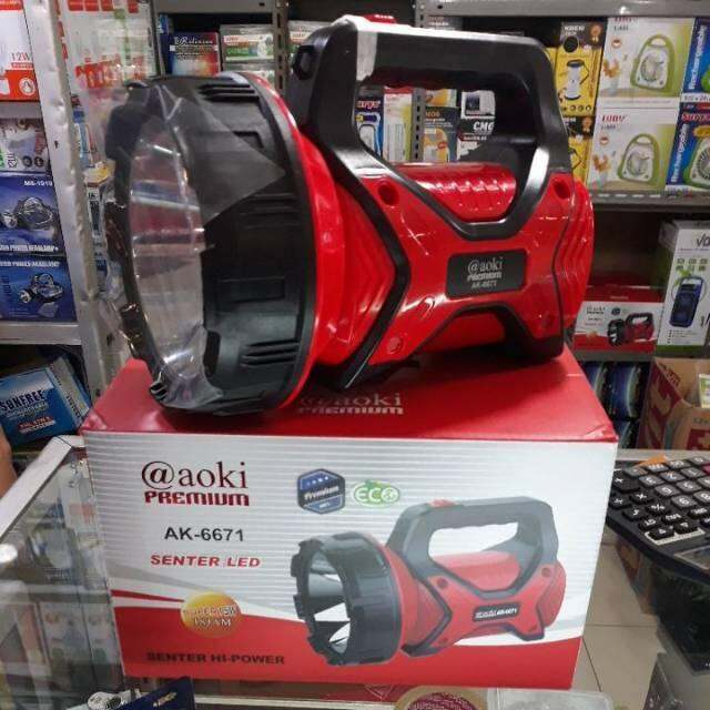 Aoki Premium AK-6671 Senter LED Jumbo 15 Watt Super Terang - Merah ...