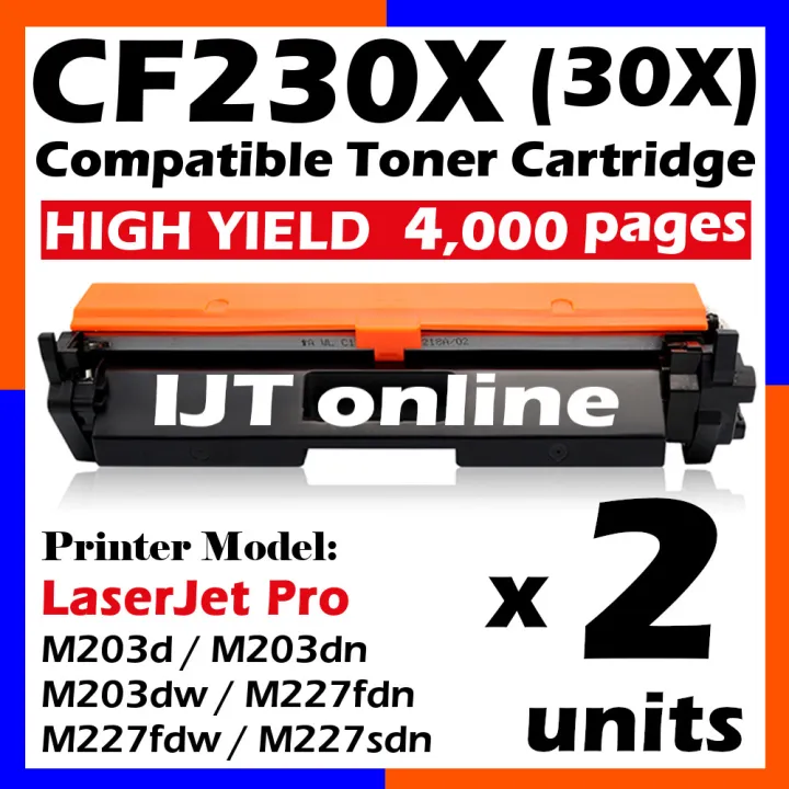 2 Units Compatible Laser Toner Cartridge 230 CF230X 30X CF230X 230X For ...