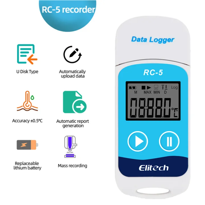 High precision RC-5 digital USB temperature data logger with NTC sensor ...