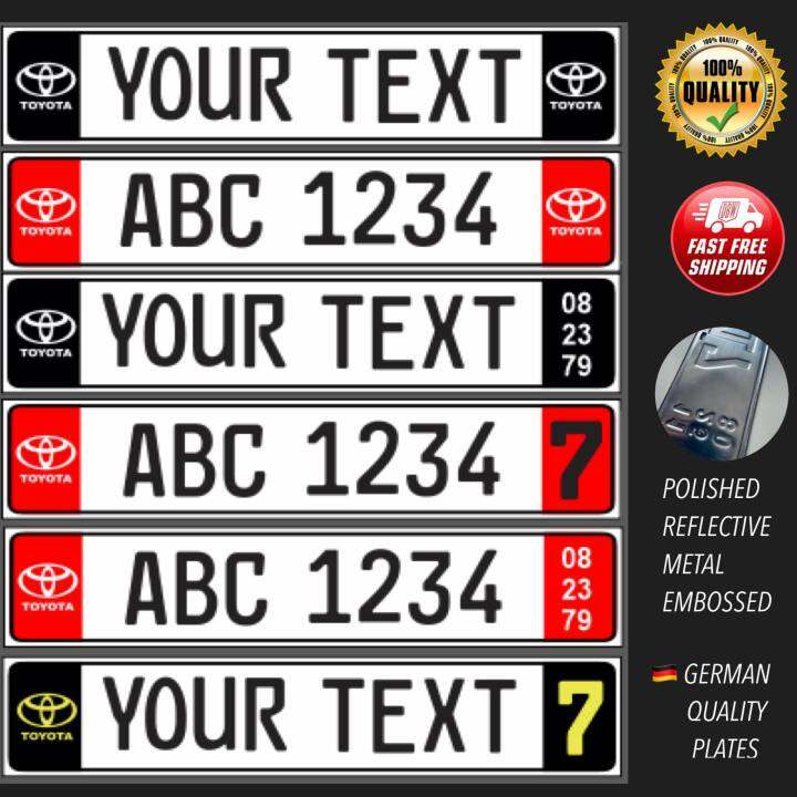 Euro Plate Toyota Inspired Custom Personalized Design Extension Car ...
