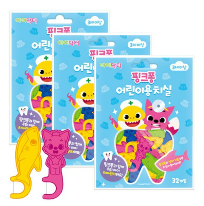 [Pinkfong] Baby Shark Kids Dental Floss X 3 Pack (32ct X 3 Pack) Dental ...