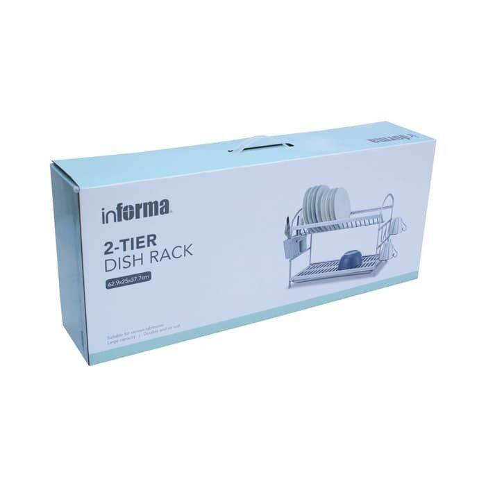 INFORMA - RAK PIRING SUSUN TOBY DISH RACK 2 TIER GREY | Lazada Indonesia