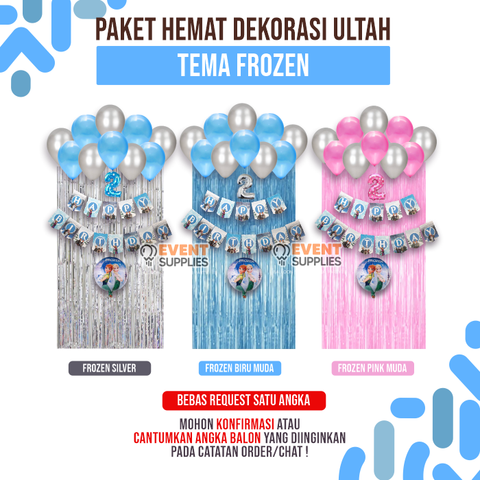 Terlengkap Paket Dekorasi Ulang Tahun Karakter Frozen Warna-Warni ...