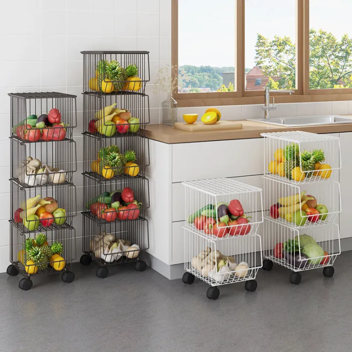 Brown kitchen racks, household pots and pans, floor-to-floor multi ...