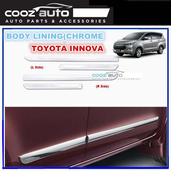 Toyota Innova 2016-2017 Chrome Side Doors Cladding Molding Trim Guard ...