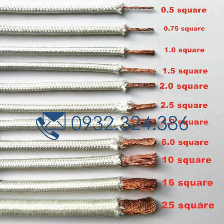 ( BÁN THEO MÉT) Dây điện Amiang chịu nhiệt , Cáp chịu nhiệt, Dây điện chống cháy 0,75 1 1,5 2,5 ...