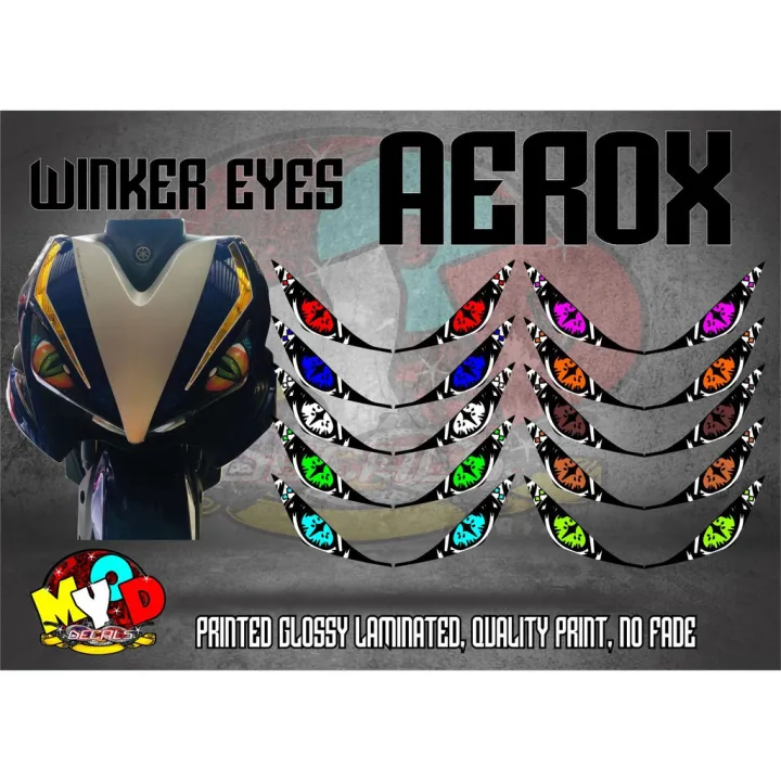 ☢♞ AEROX WINKER EYES STICKER V2 | Lazada PH