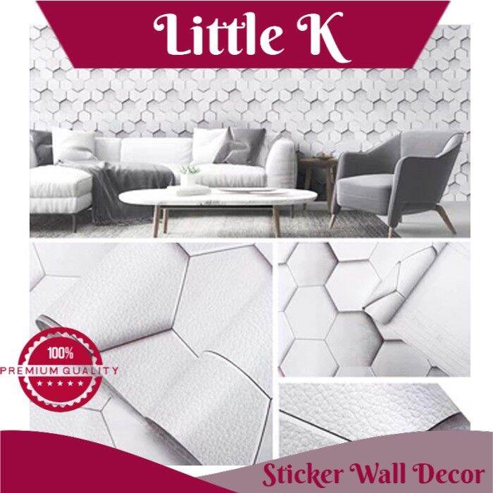 WPS522 HEXAGONAL GREY SEGI 8 ABU HEKSAGONAL WALPAPER STIKER WALLPAPER ...