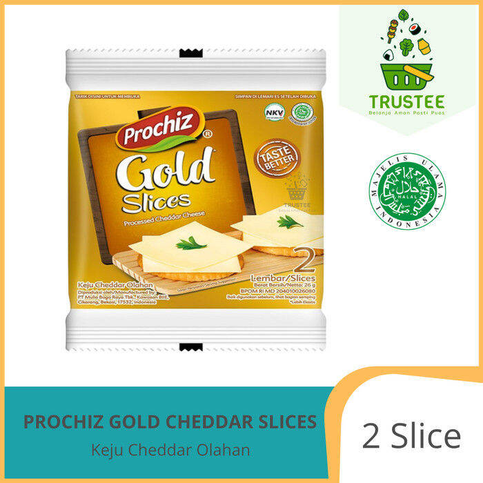Prochiz Gold 2 Slices Keju Cheddar 2 Lembar Cheese Olahan Halal ...