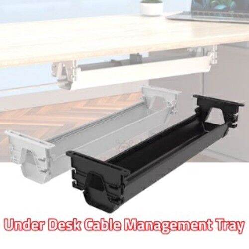 Plastic Under Desk Cable Management Tray Office Desk Cable Channel ...