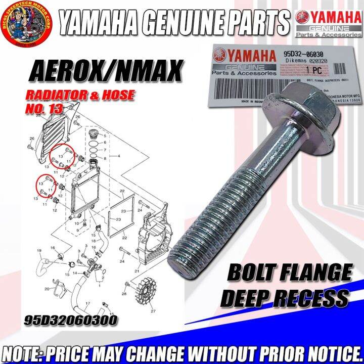 AEROX/NMAX BOLT FLANGE DEEP RECESS (YGP) (Genuine: 95D32-06030) | Lazada PH