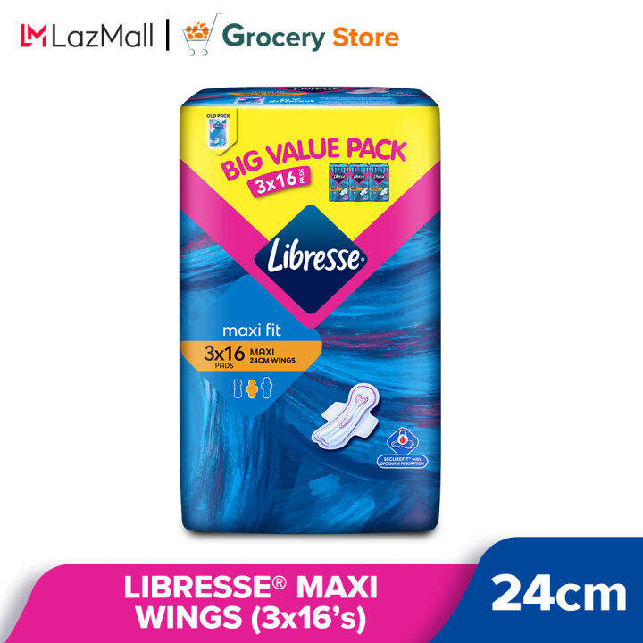 Libresse Maxi Wing 24cm (3x16s) | Lazada