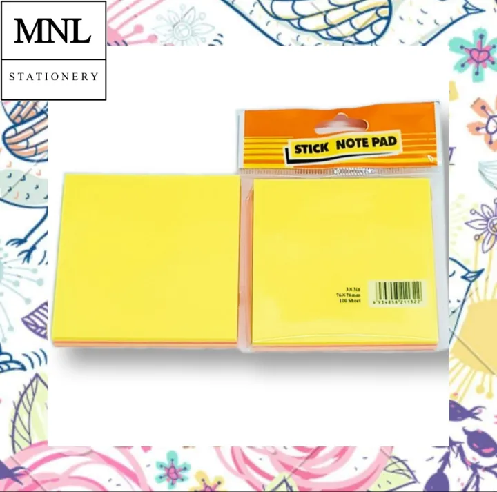 MNL 5 in 1 Sticky Notes / Pastel Color Sticky Note Pad 100 sheets ...