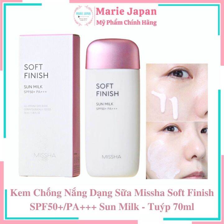 Kem Chống Nắng Dạng Sữa Missha Soft Finish SPF50+/PA+++ Sun Milk - Tuýp ...