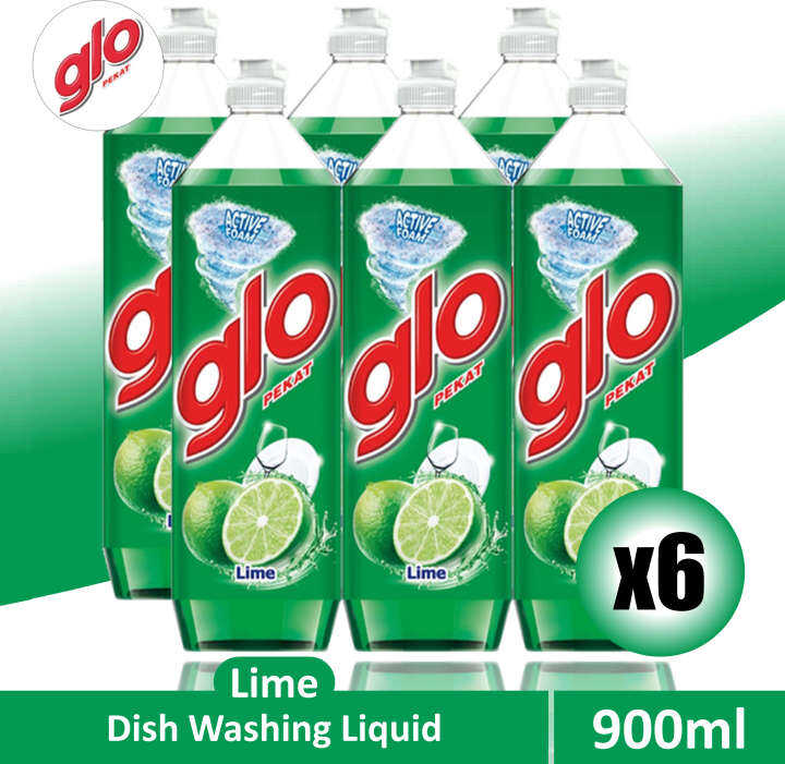 Glo 800ml Active Foam Lime Dishwashing Liquid (Bundle Of 6) | Lazada