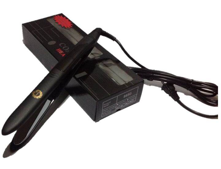 Curved Edge Straightening and Curling Slim Titanium Hair Straightener ...