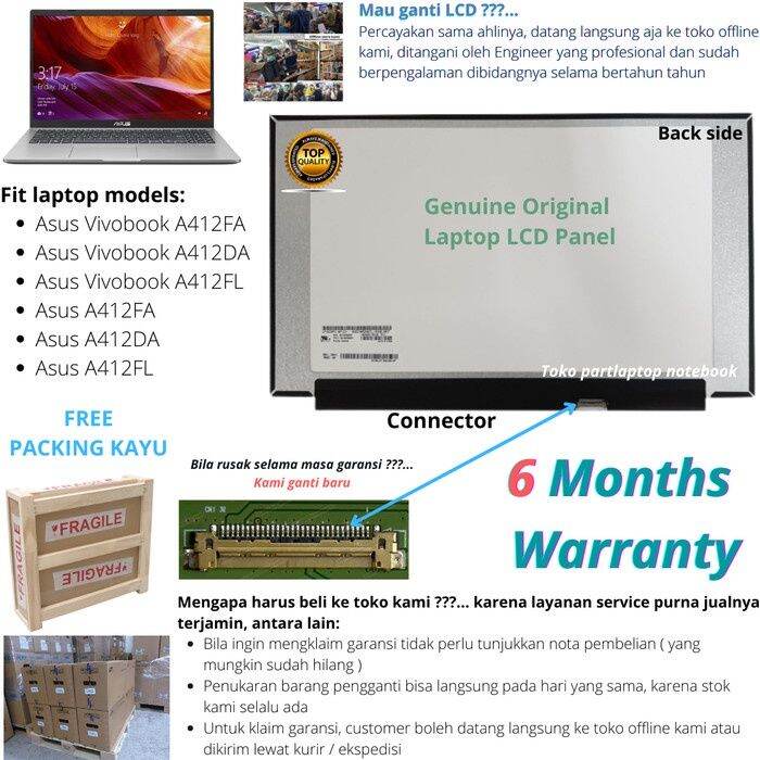 LCD laptop Asus Vivobook A412F A412D A412FL | Lazada Indonesia