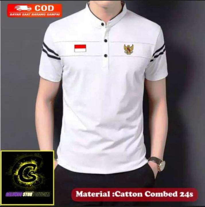 KAOS POLO SHANGHAI LOGO GARUDA BENDERA INDONESIA | Lazada Indonesia