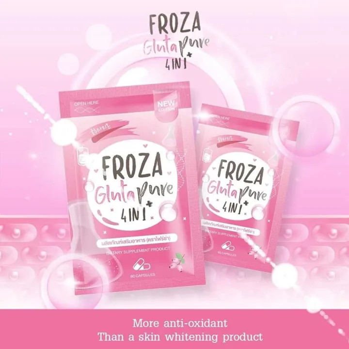 Authentic FROZA Gluta Pure 4 in 1 Original Thailand - 60 capsules ...