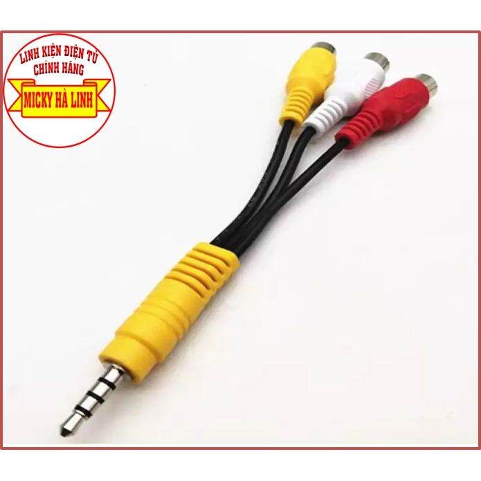 Cable AV 1 to 3 - Cáp 1 đầu jack 3.5 ra 3 đầu nối hoa sen | Lazada.vn