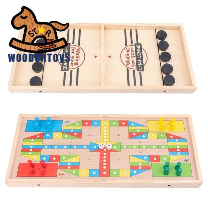 2-in-1 Wooden Ludo Board Game with Football Game | Lazada PH