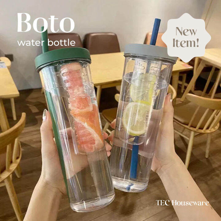 【TEC】BOTO Botol Minuman Aesthetic Botol Minuman Detox Infused Water ...