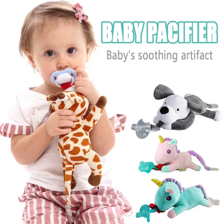 Newborn Baby Pacifier Plush Toy Pacifier Toy Cute Cartoon Animals Plush ...