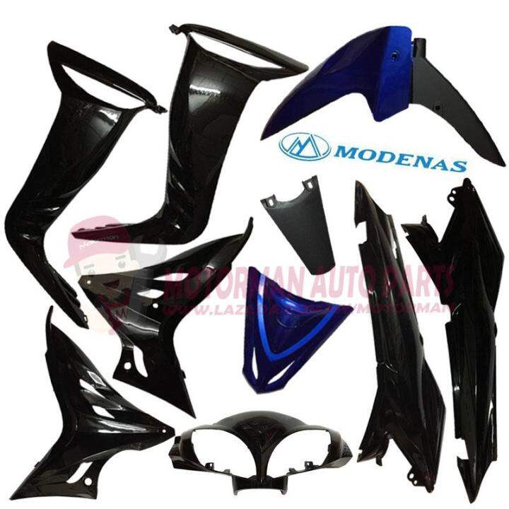 BODY COVER SET(LOCAL) MODENAS GT128 BLUE+BLACK #FREE STICKER# "MOTORMAN ...