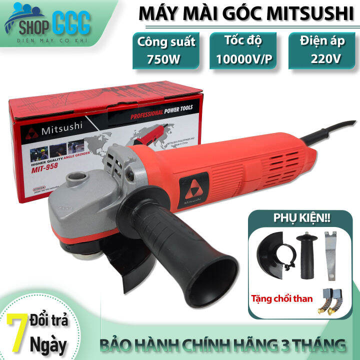 Máy mài góc, máy cắt cầm tay Mitsushi MIT958 công suất 750W tốc độ 10000v/p | Cưa - mài - đánh ...