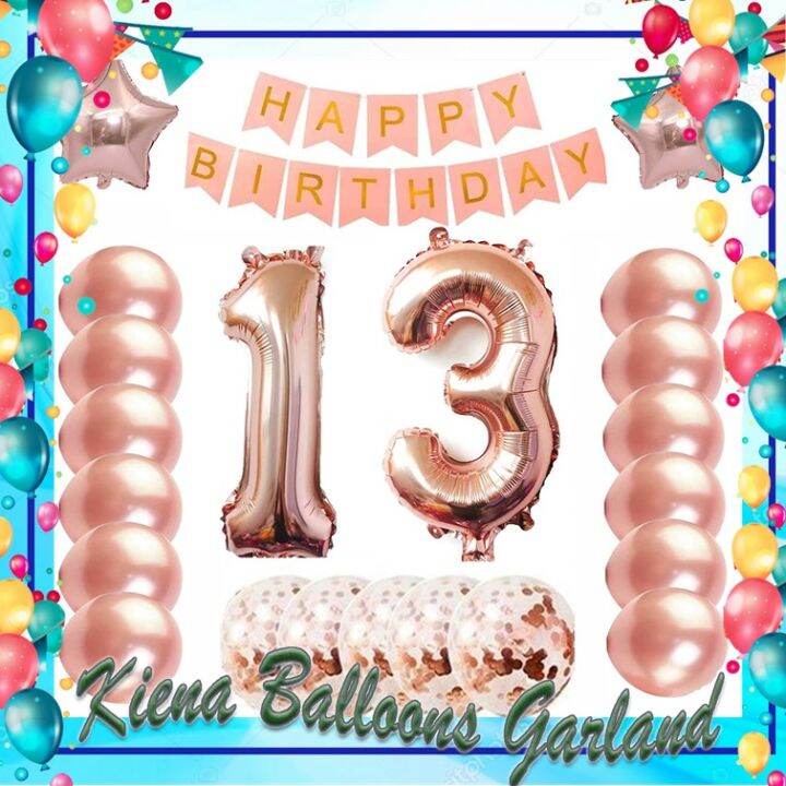 Kiena Sweet 13th Birthday Decorations Party Supplies, 22PCS 13th ...