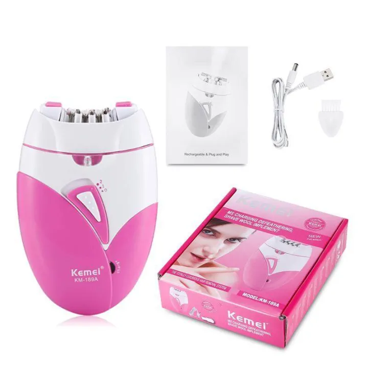 Kemei KM-290R+KM-189A Ladies Underarm Hair Removal Rechargeable Women ...