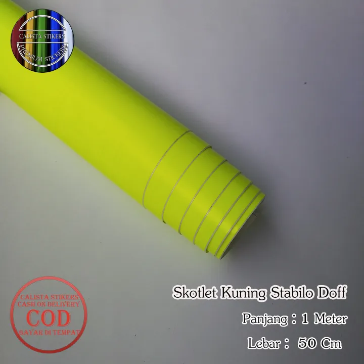 Stiker Skotlet Kuning Stabilo glossy Motor (Ukuran 1 meter x 45Cm ...
