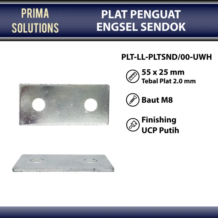 Plat Penguat Engsel Sendok 55x25 mm, Jarak Antar baut 32 mm | Lazada ...