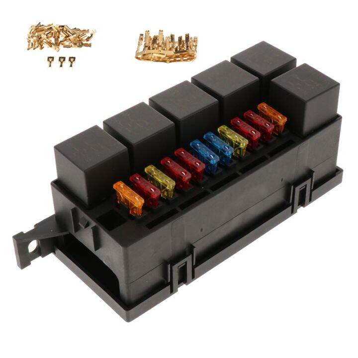 Car 11 Way Fuse Holder Relay Box with Terminals Relays Waterproof ...