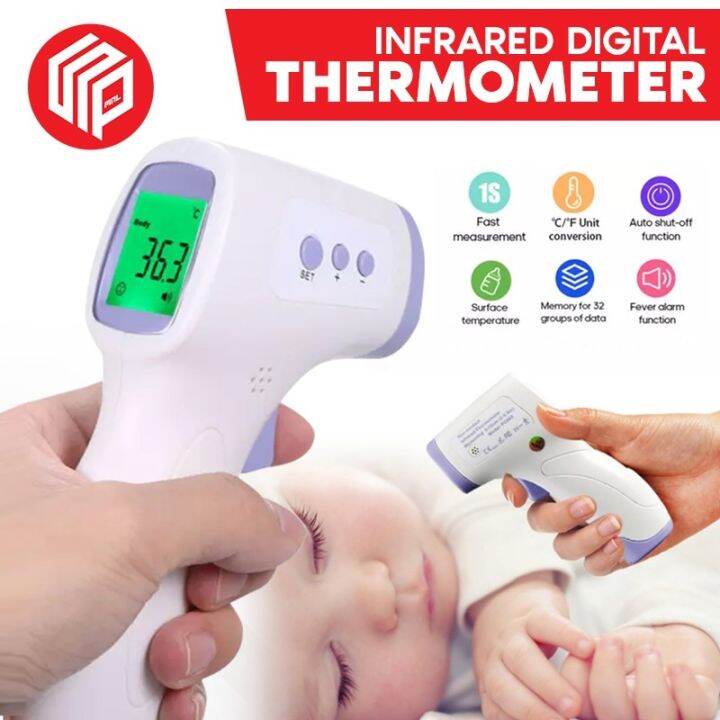 PP Baby Forehead Non-Contact Temperature Sensor Gun Meter Digital LED ...