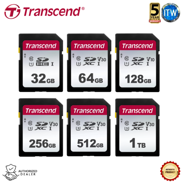Transcend SDXC/SDHC 300S Memory Card (32GB / 64GB / 128GB / 256GB / 512GB / 1TB) | Lazada PH