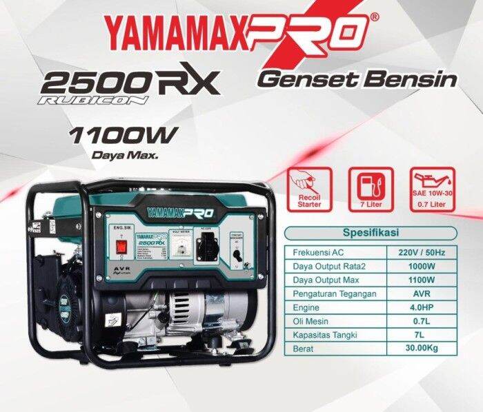 Genset Yamamax Pro 2500 RX 1100 watt 2500RX Yamamax Rubicon | Lazada ...