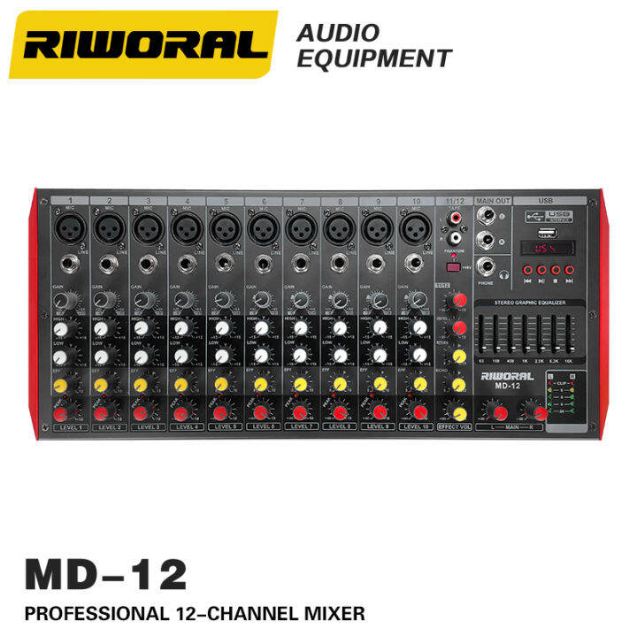 RIWORAL MD มิกเซอร์ 4 6 8 12 ช่อง mixer เครื่องเสียง บลูทู ธ USB เอฟเฟค ...