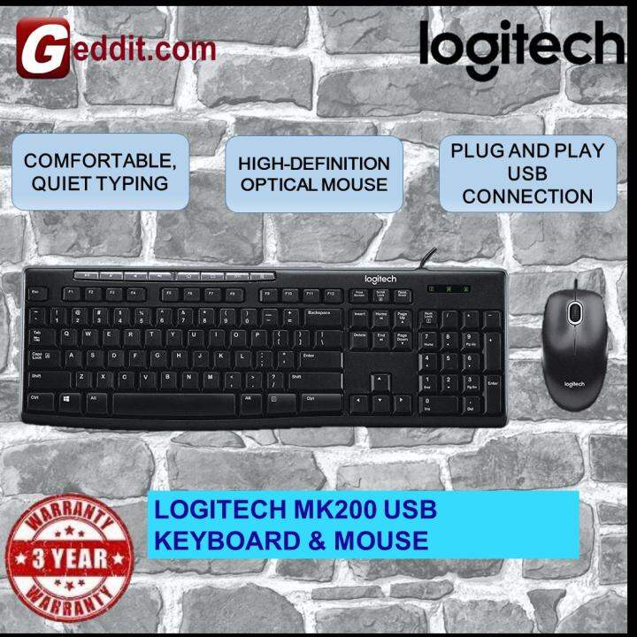 LOGITECH MK200 USB KEYBOARD & MOUSE | Lazada