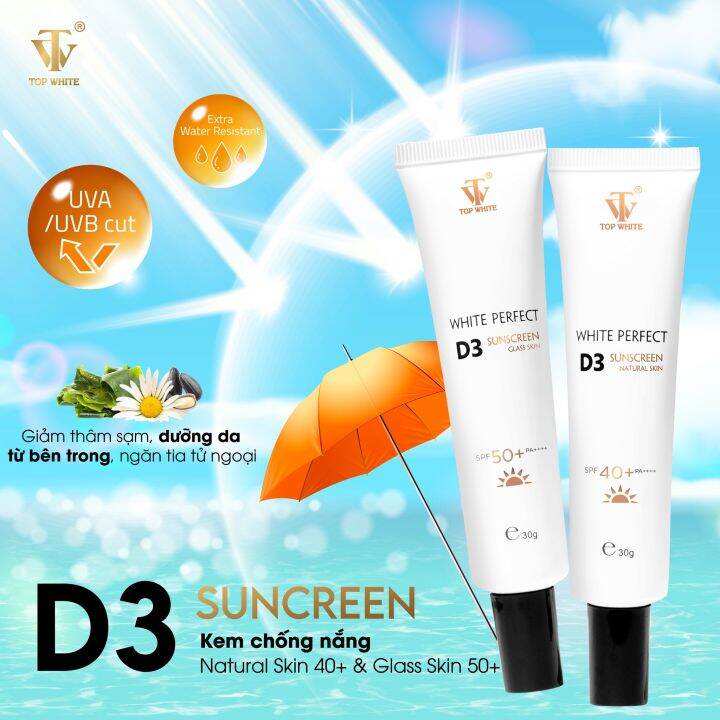 KEM CHỐNG NẮNG WHITE PERFECT D3 SUNCREEN GLASSSKIN BẢO VỆ DA TOÀN DIỆN ...