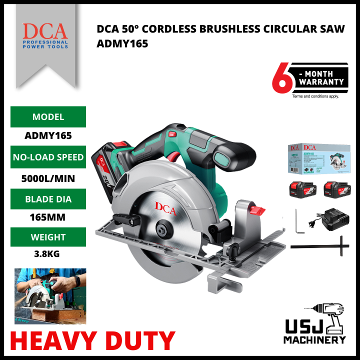 DCA 50° Cordless Brushless Circular Saw ADMY165 | 6 Months Warranty ...