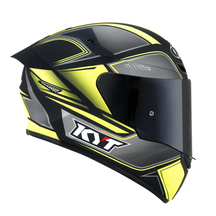 KYT TT-COURSE TOURIST MATTE YELLOW FLUO FULLFACE HELMET SINGLE VISOR ...