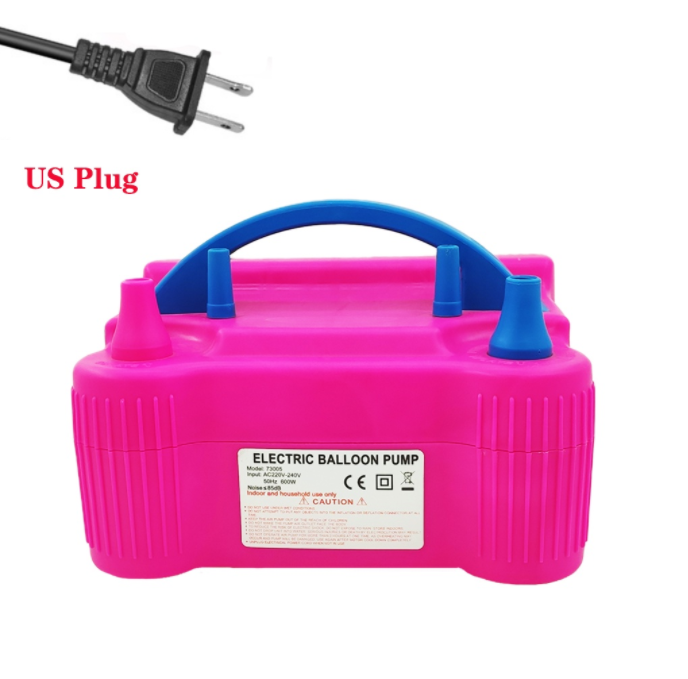 Electric Balloon Pump, Pink Double Hole Electric Inflatable Balloon Air ...